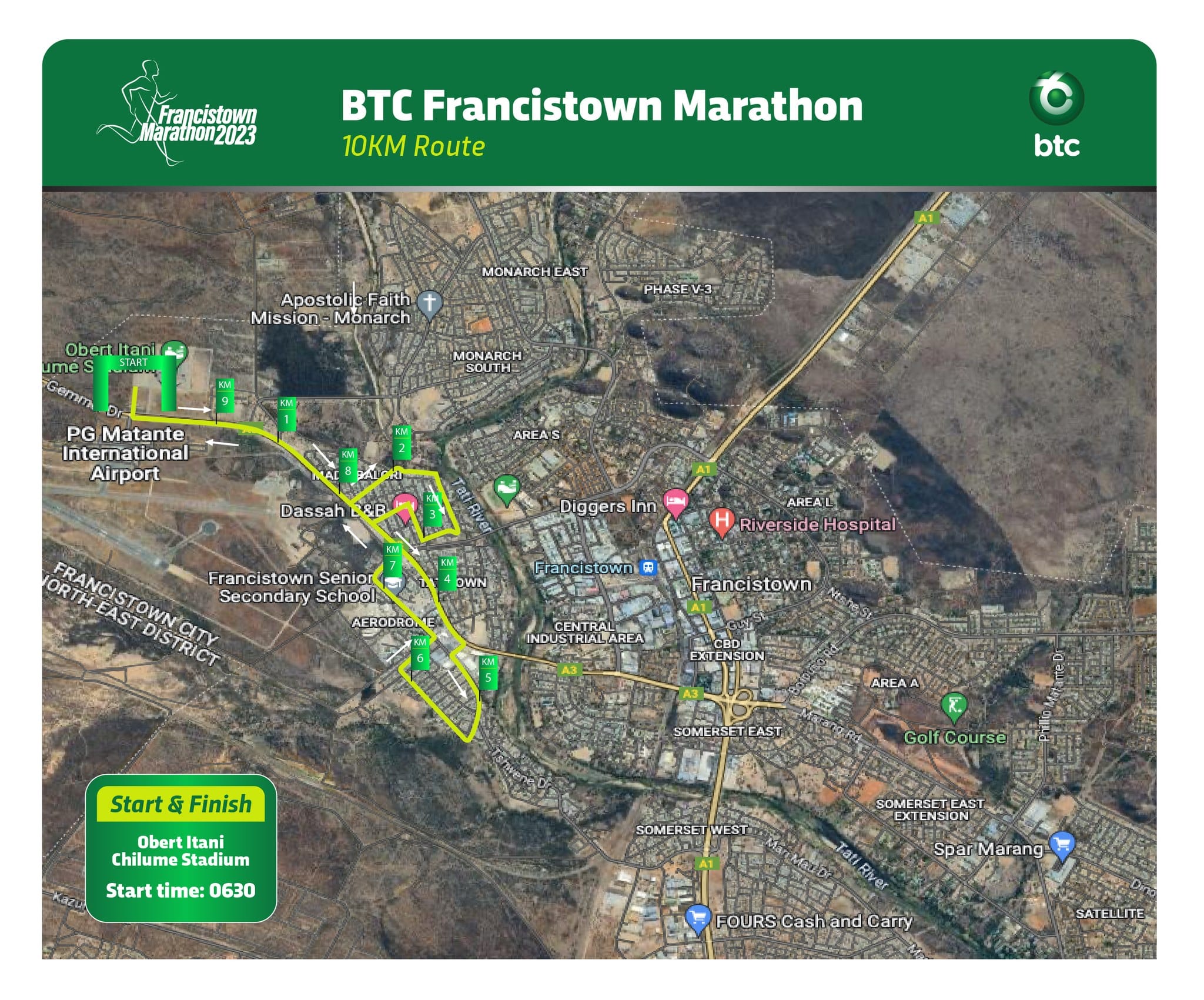 Route Maps - BTC Francistown Marathon